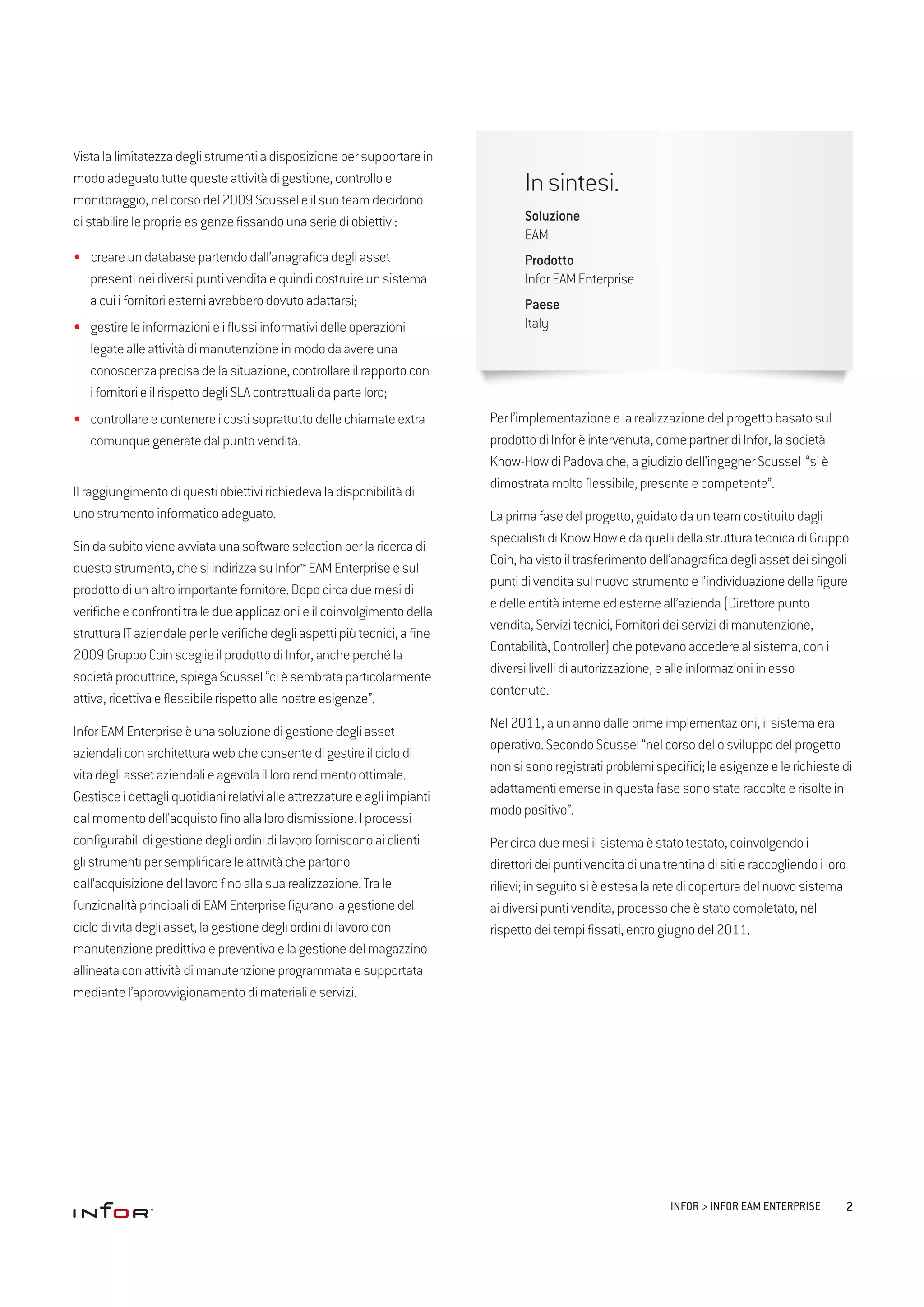 Gruppo Coin Retail Facility Management | PDF