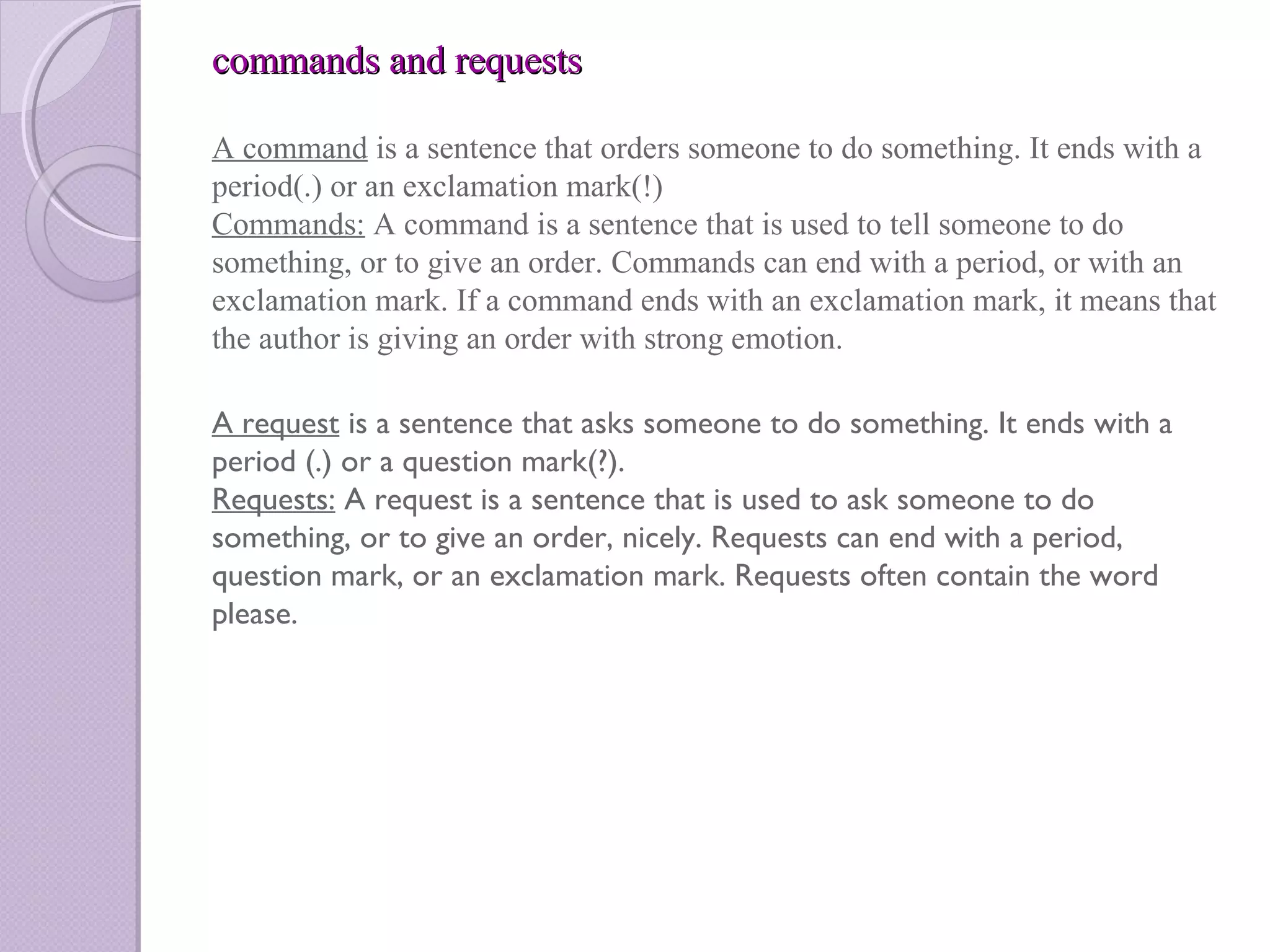 commad & request | PPT