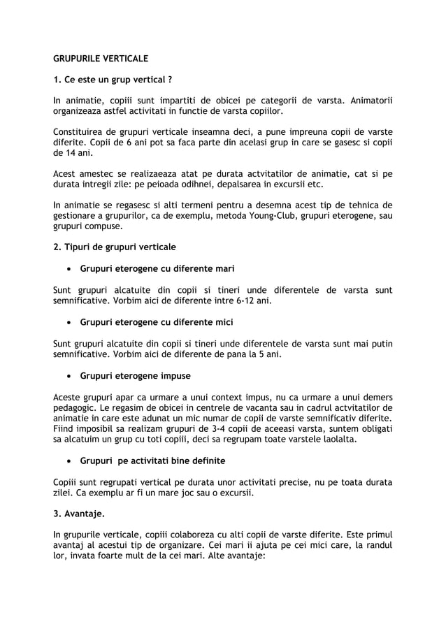 Grupurile verticale | DOC