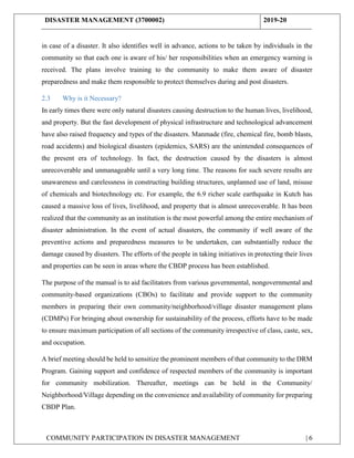 COMMUNITY PARTICIPATION IN DISASTER MANAGEMENT | PDF