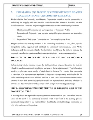 COMMUNITY PARTICIPATION IN DISASTER MANAGEMENT | PDF