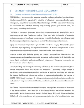 COMMUNITY PARTICIPATION IN DISASTER MANAGEMENT | PDF