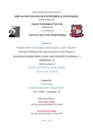 SMART CITY: FEATURES THAT MAKE A CITY ‘SMART’” | PDF