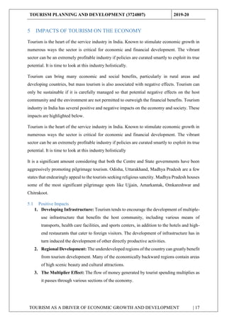 TOURISM AS A DRIVER OF ECONOMIC GROWTH AND DEVELOPMENT | PDF