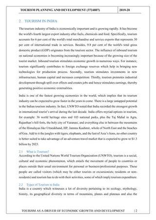 TOURISM AS A DRIVER OF ECONOMIC GROWTH AND DEVELOPMENT | PDF