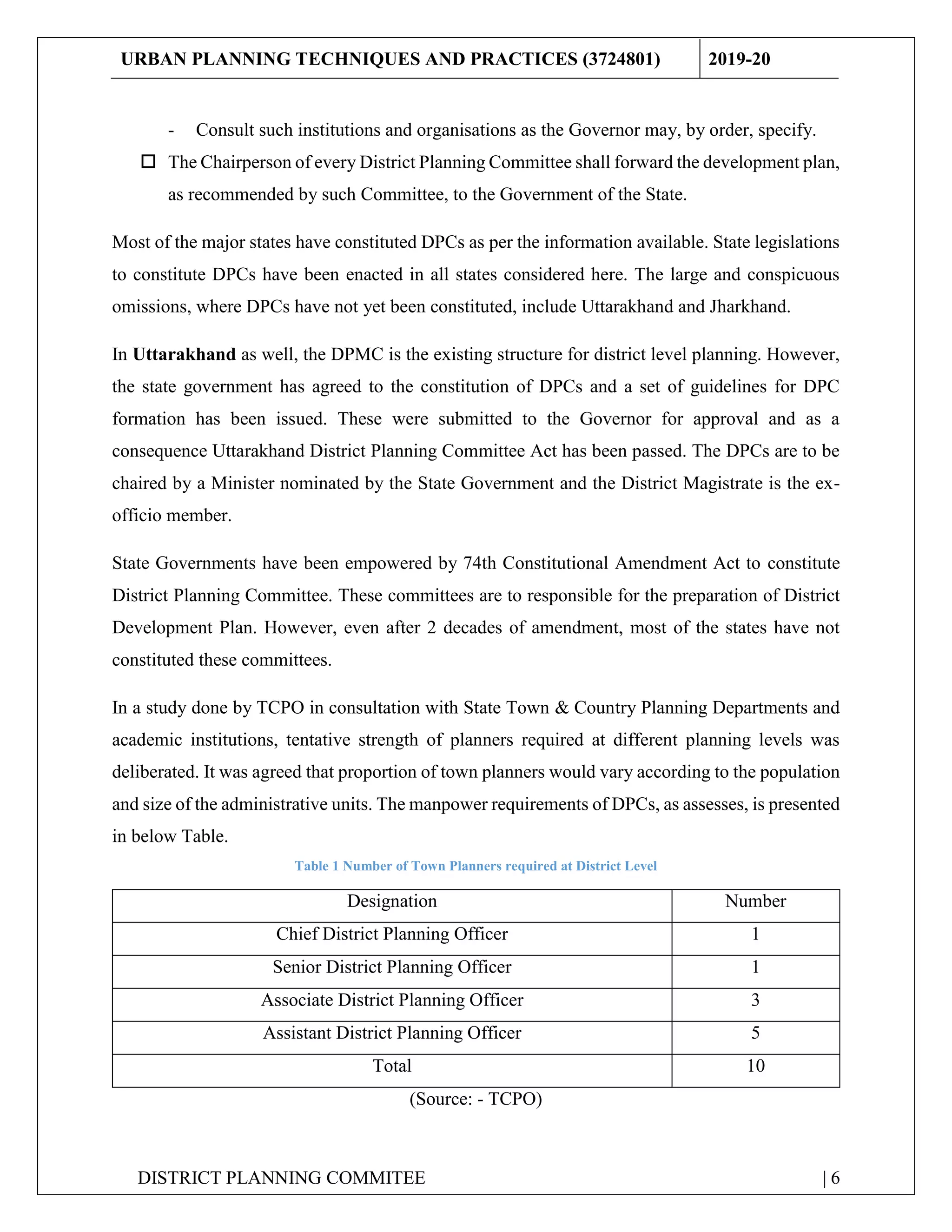 DISTRICT PLANNING COMMITEE | PDF