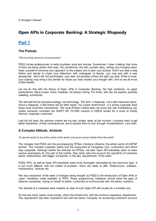 Grzegorz hansen linkedin open apis in corporate banking a strategic ...
