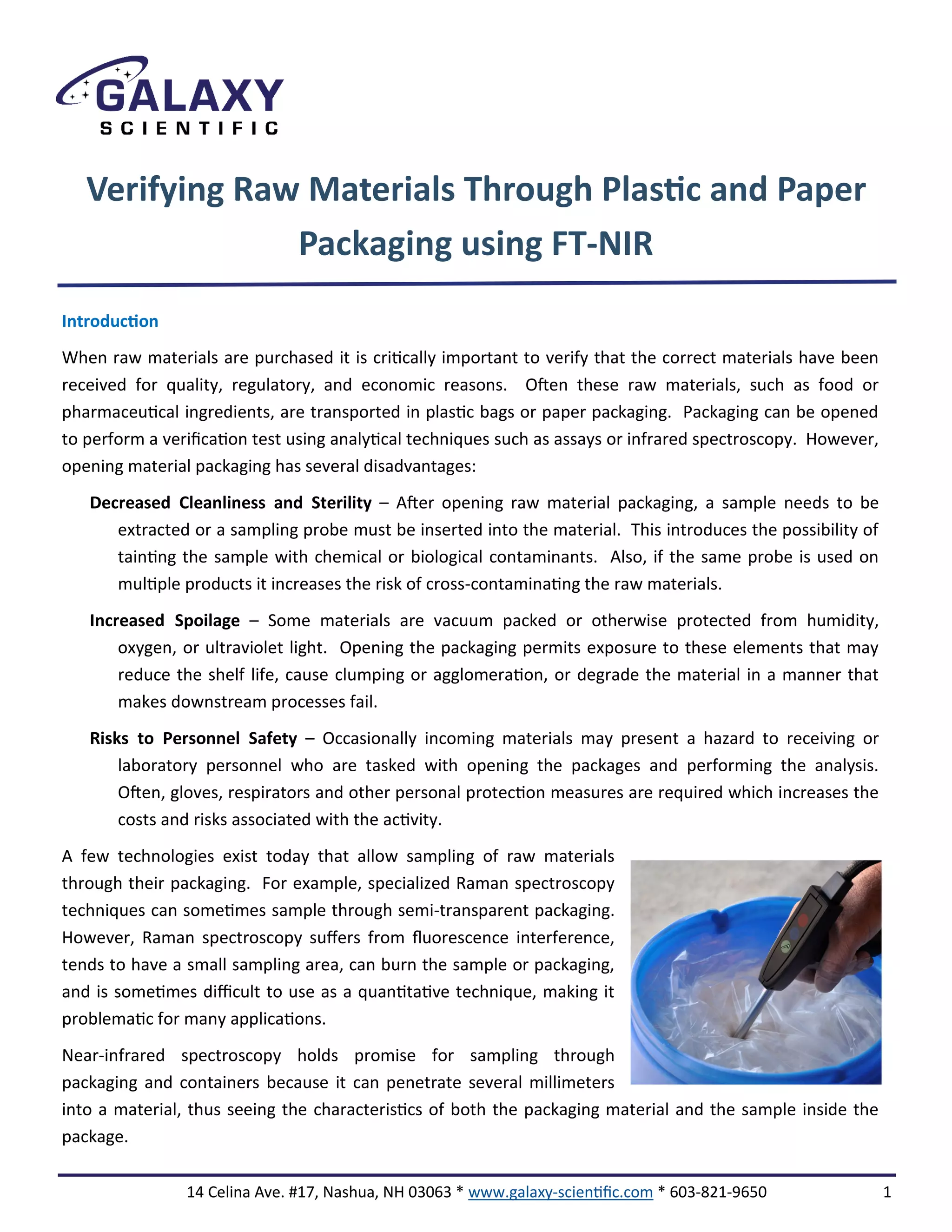 RMID through packaging using FT-NIR Spectroscopy | PDF