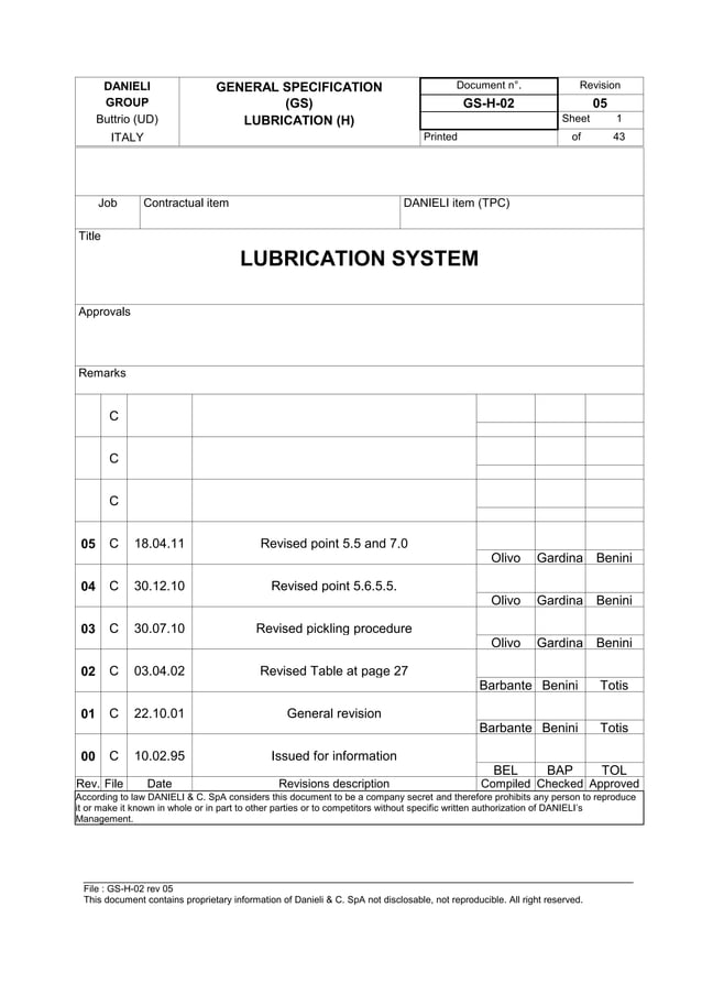 Gs h-02-r05-lubrication system | PDF