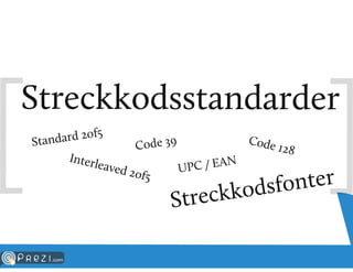 Prezi om streckkodens utveckling och betydelse idag. | PDF