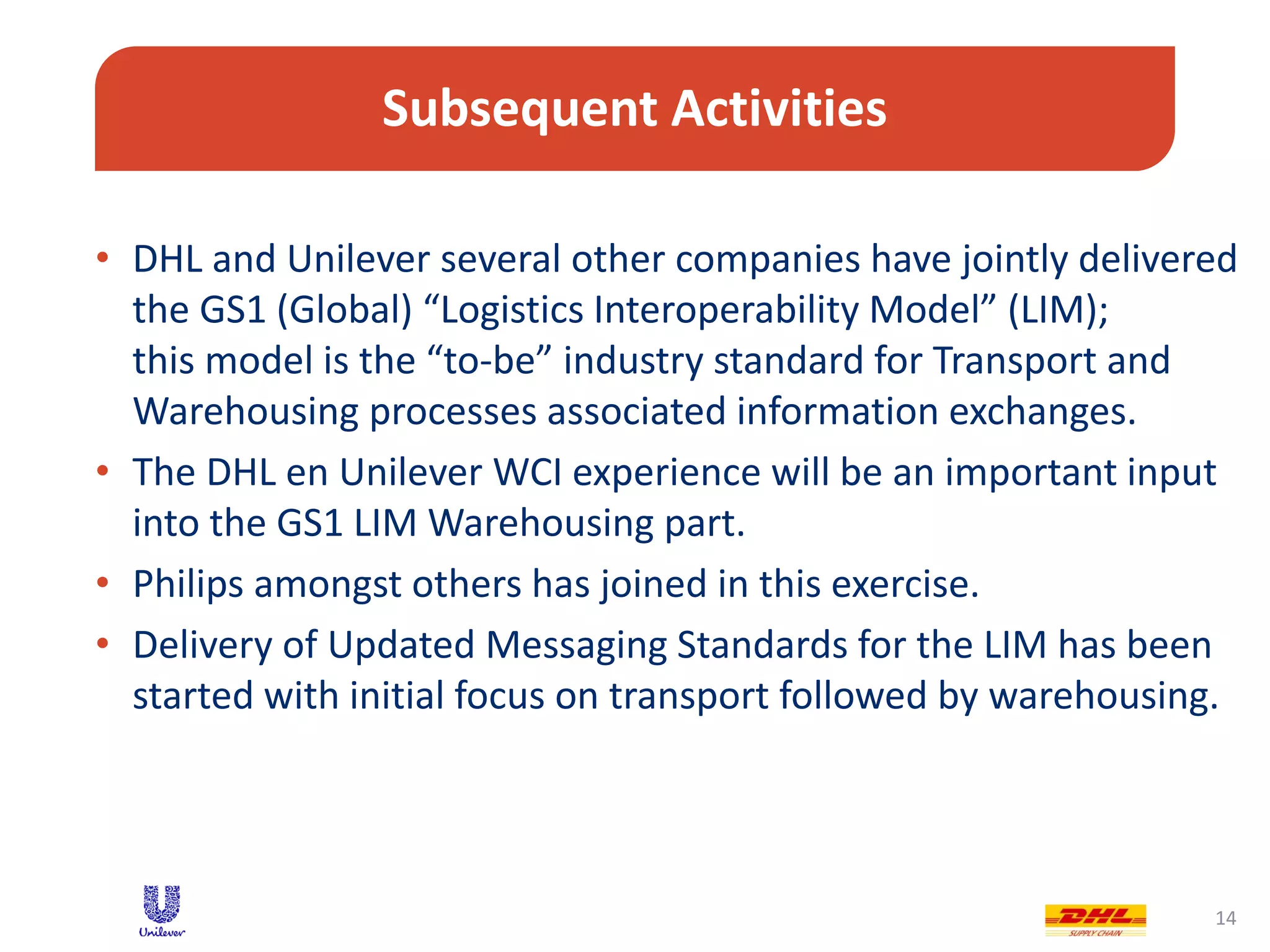 Sustainable Logistics - Case study Unilever - DHL applying GS1 ...