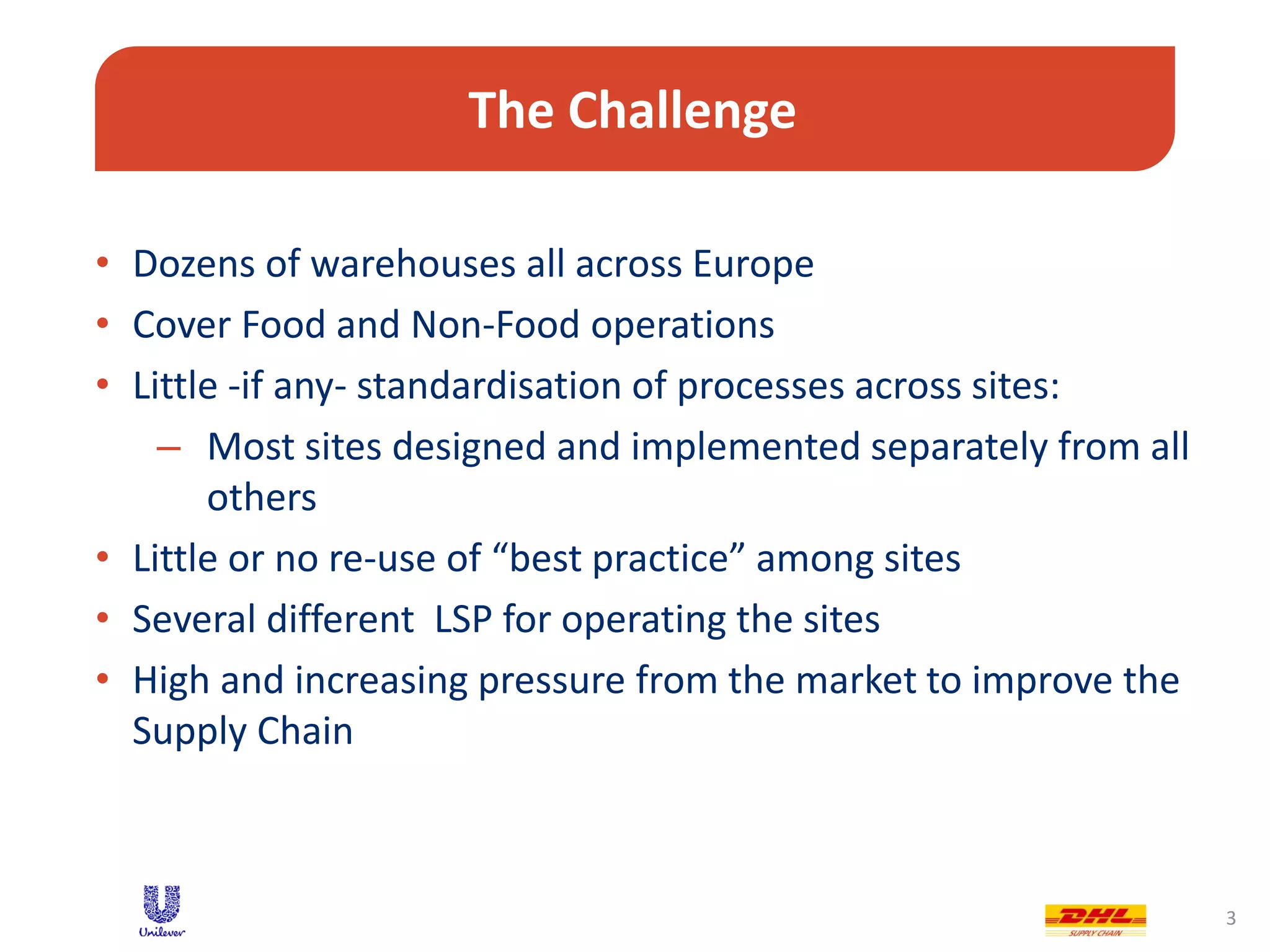 Sustainable Logistics - Case study Unilever - DHL applying GS1 standards | PDF