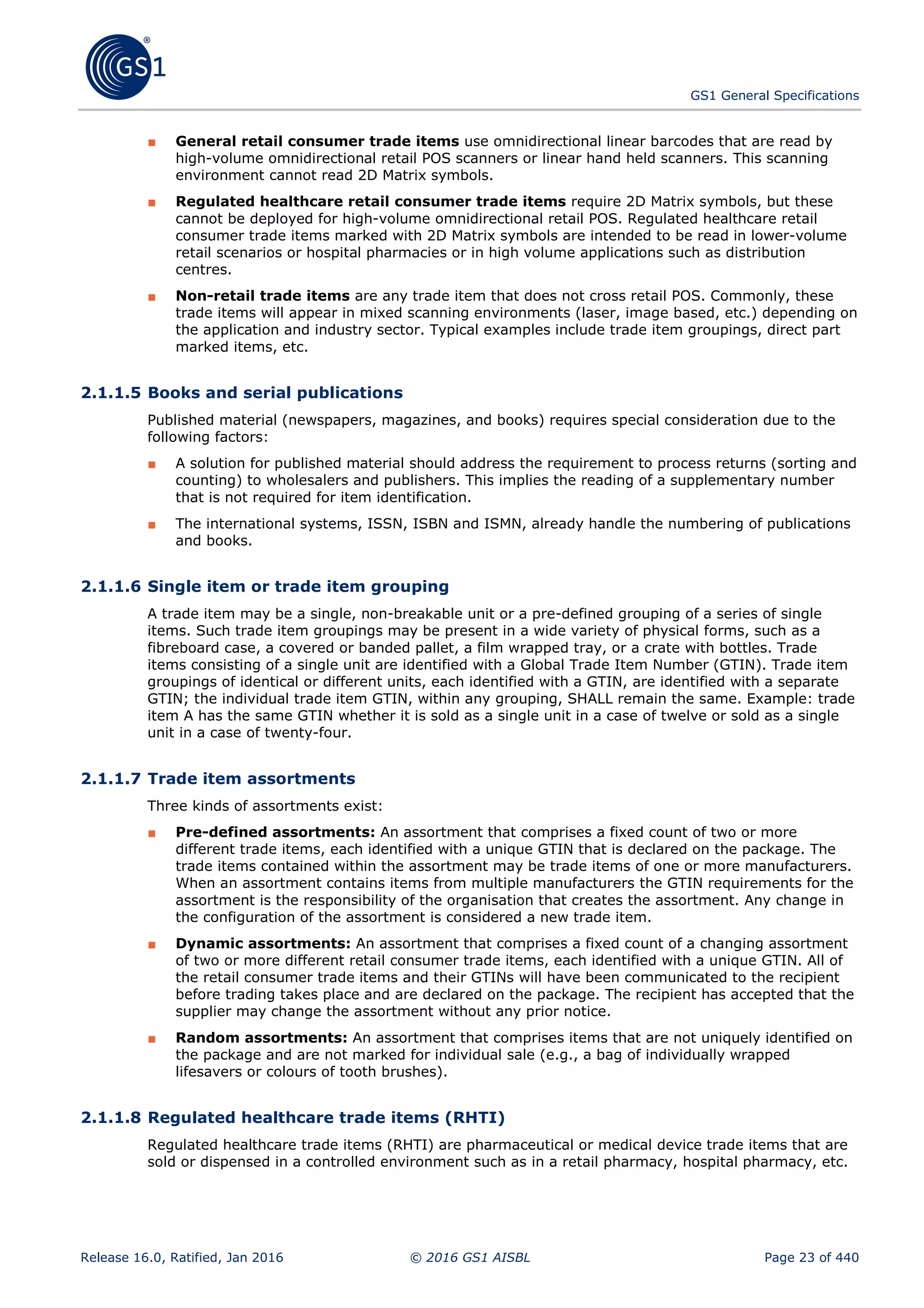 GS1 General Specifications version 16 | PDF