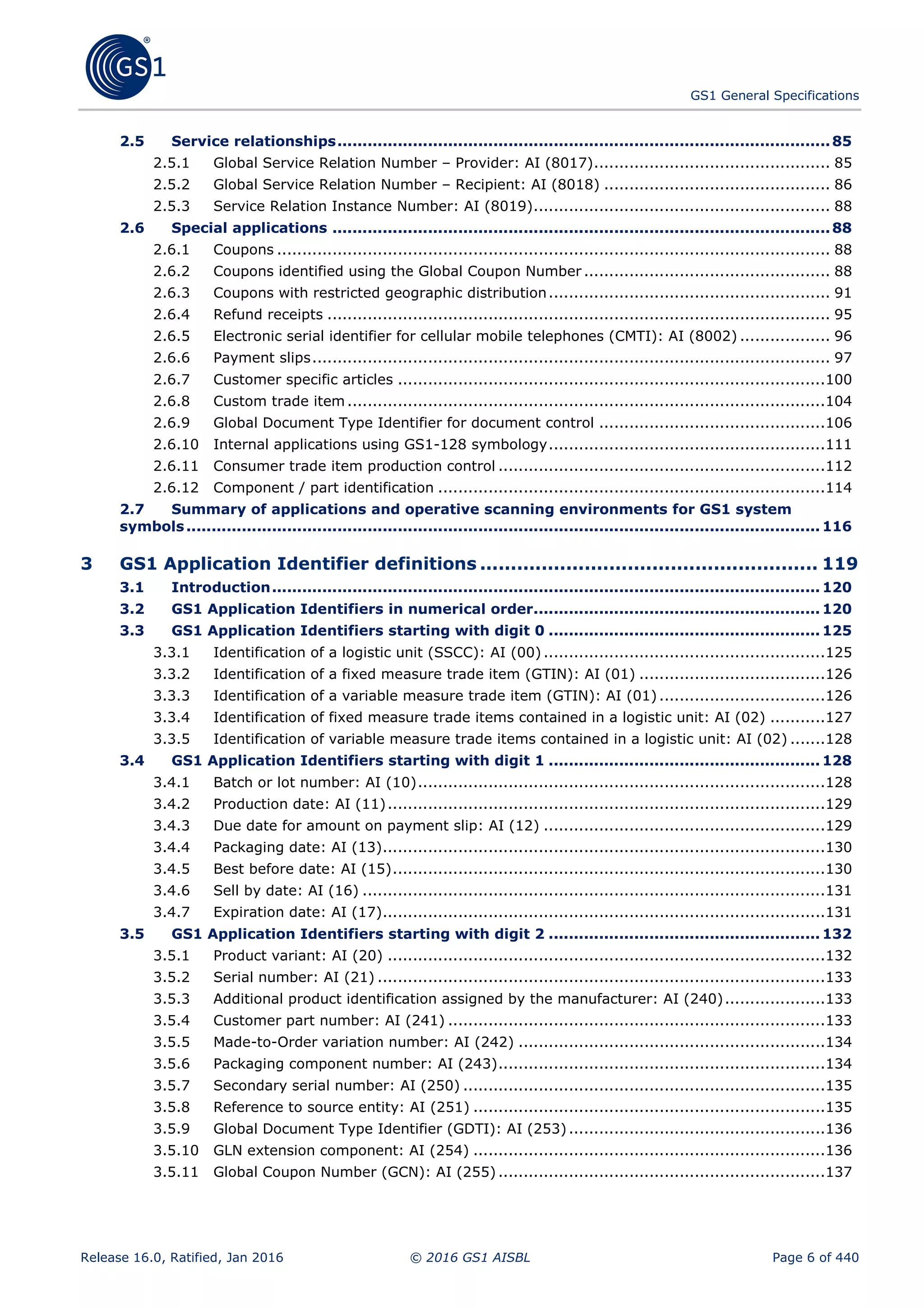 GS1 General Specifications version 16 | PDF
