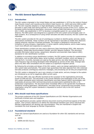 GS1 General Specifications version 16 | PDF