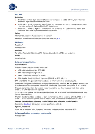 GS1 General Specifications version 16 | PDF