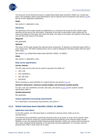 GS1 General Specifications version 16 | PDF