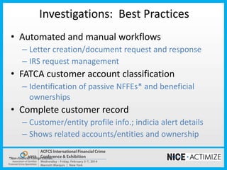 Scaling FATCA’s Data Mountain – Technologies and best practices to ...