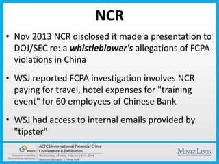 FCPA Enforcement Enters the Banks - Key elements of a good anti ...