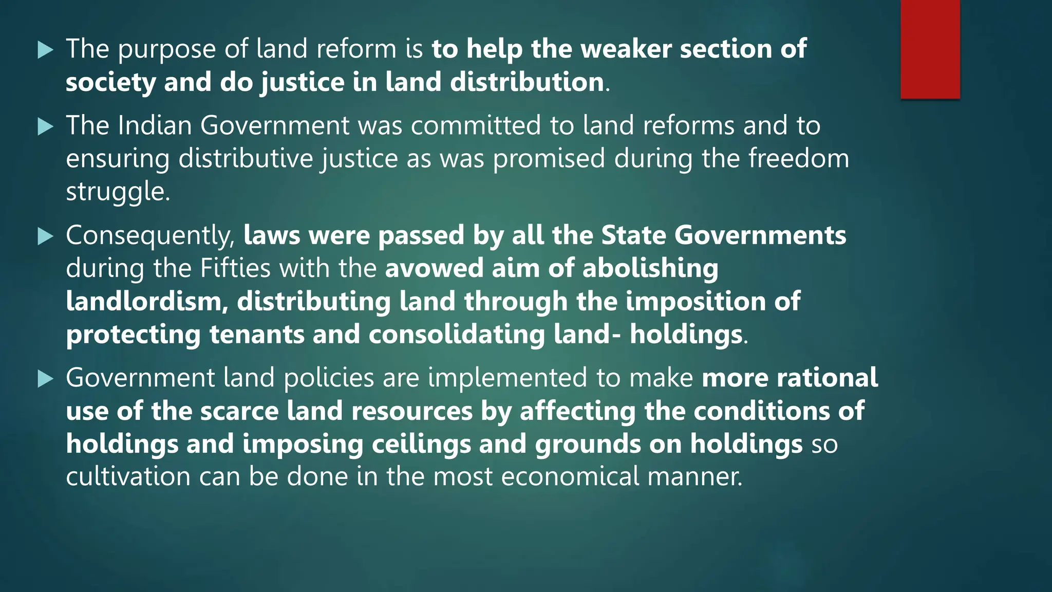 Land reforms for Indescribably poor government structures | PPT
