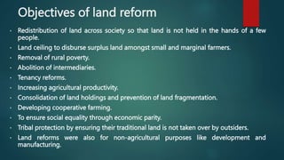 Land reforms for Indescribably poor government structures | PPT
