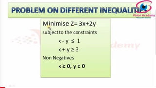 Minimization graphical solution for different inequalities under LPP | PPTX