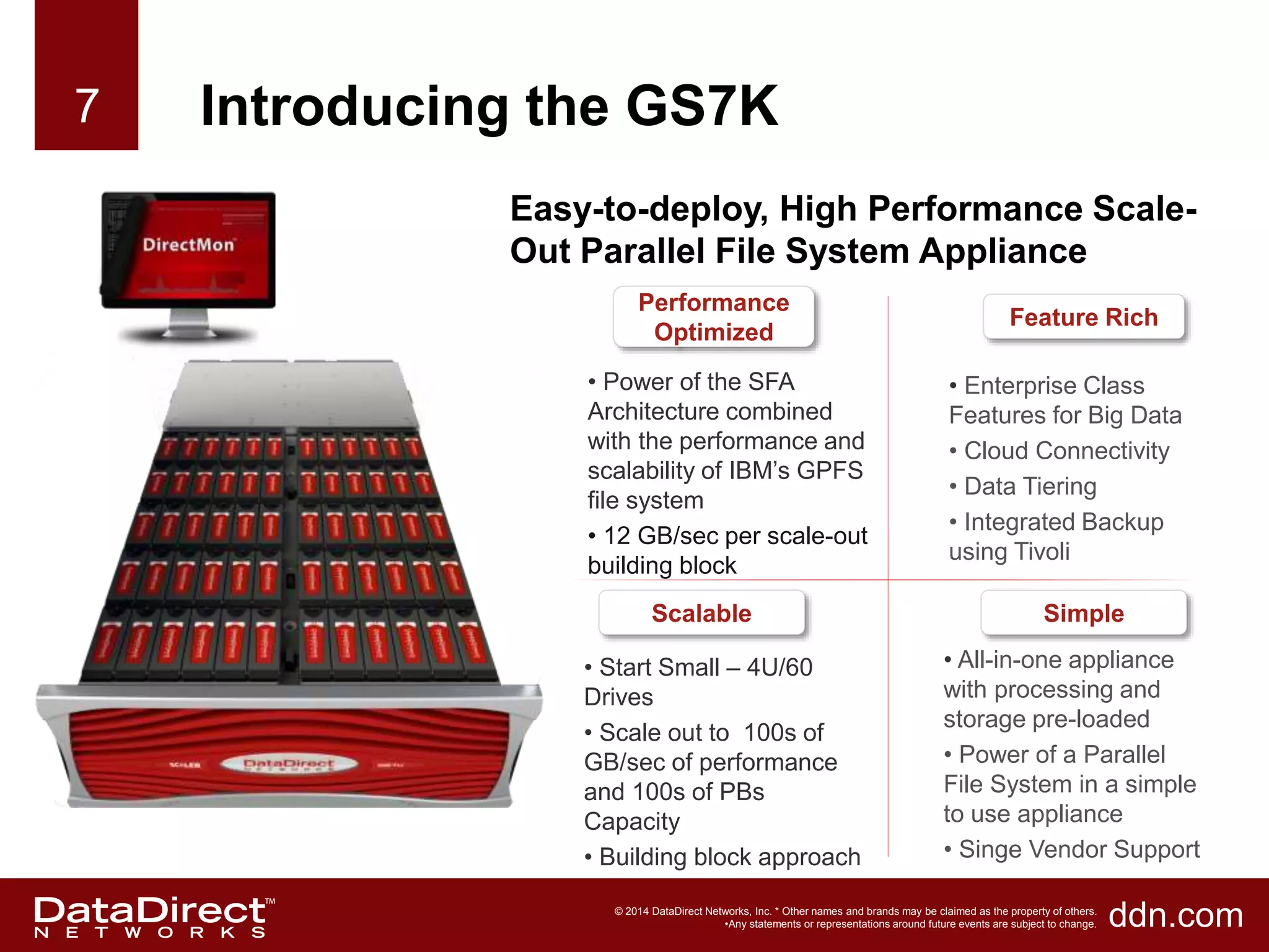 DDN GS7K - Easy-to-deploy, High Performance Scale-Out Parallel File ...