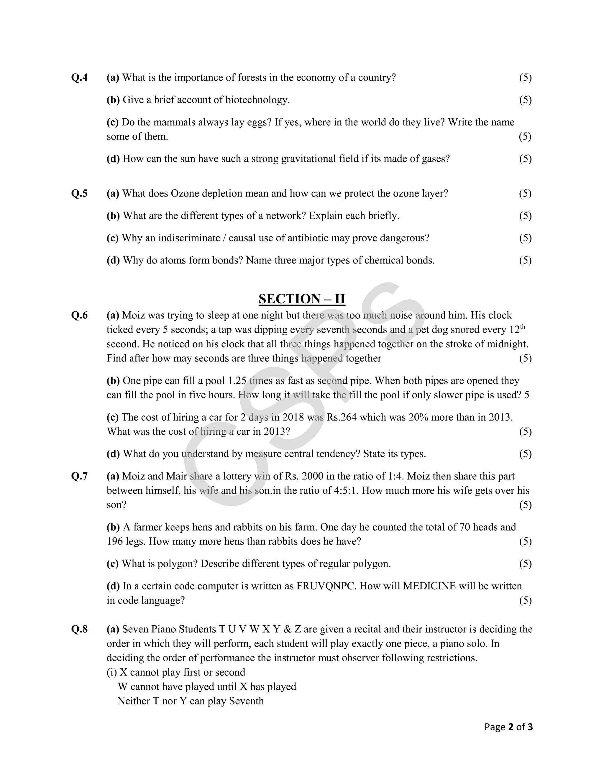 GSA-Past-Papers-2010-2024-2.pdf CSS examination | PDF