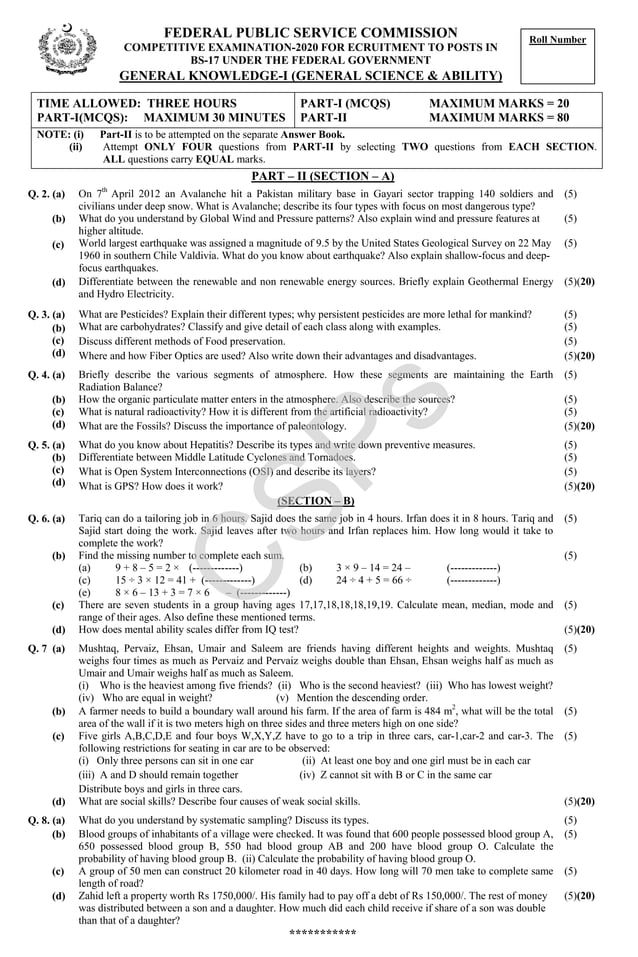 GSA-Past-Papers-2010-2024-2.pdf CSS examination | PDF