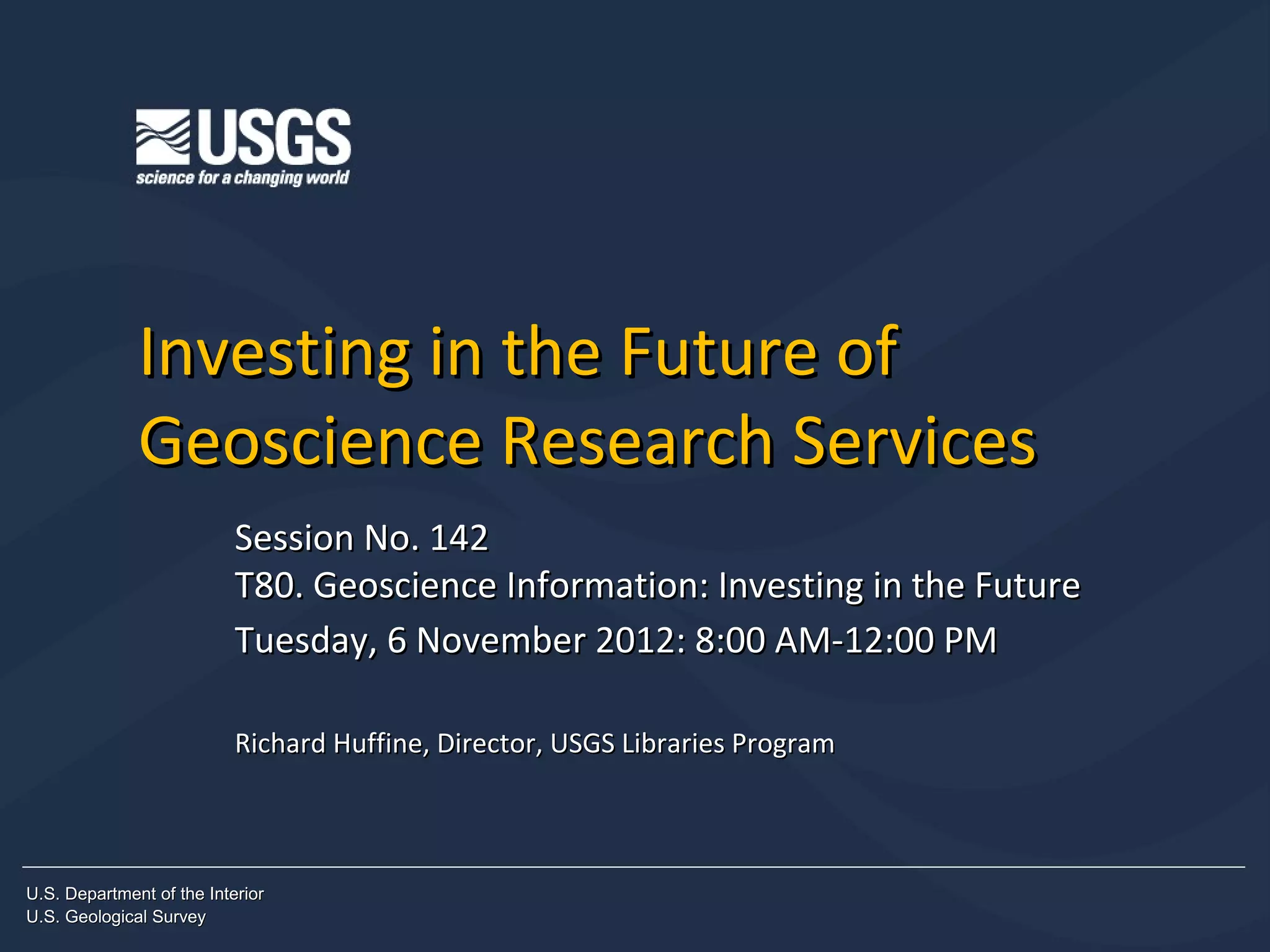 Investing in the Future of Geoscience Research Services | PPT | Geology ...