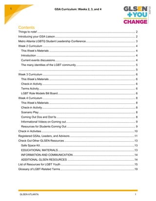 Gay Straight Alliance curriculum | PDF