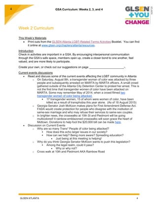 Gay Straight Alliance curriculum | PDF