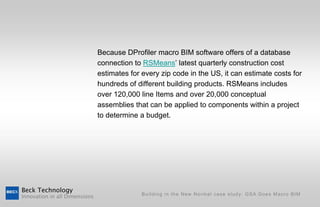GSA Goes Macro BIM: Using 5D BIM Technology for Feasibility Studies ...