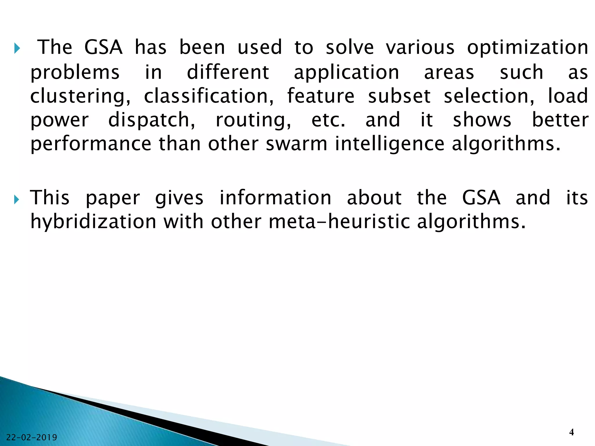 A Holistic Review on Gravitational Search Algorithm and its ...