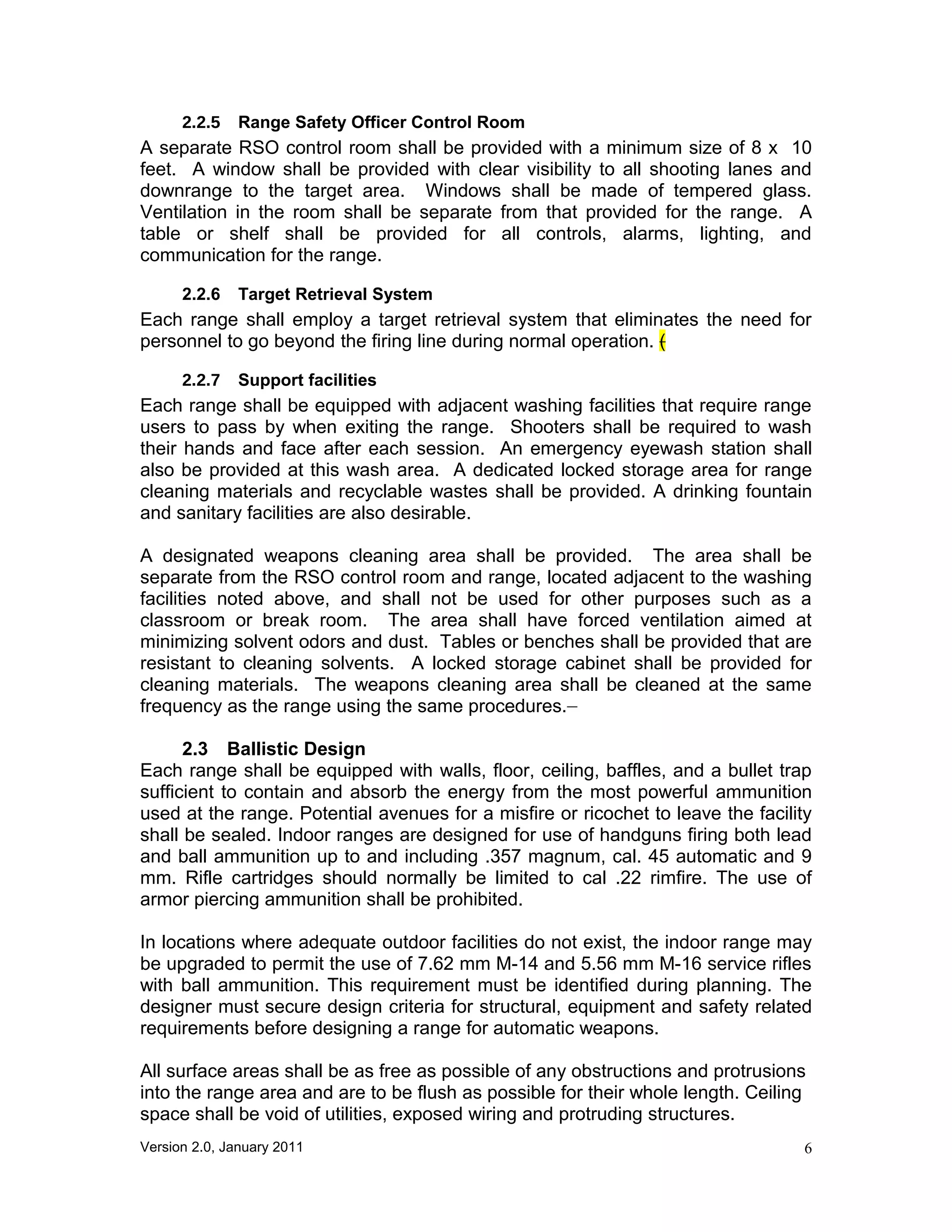 GSA Indoor Firing Range Design Criteria V2 0 Jan 2011 | DOC