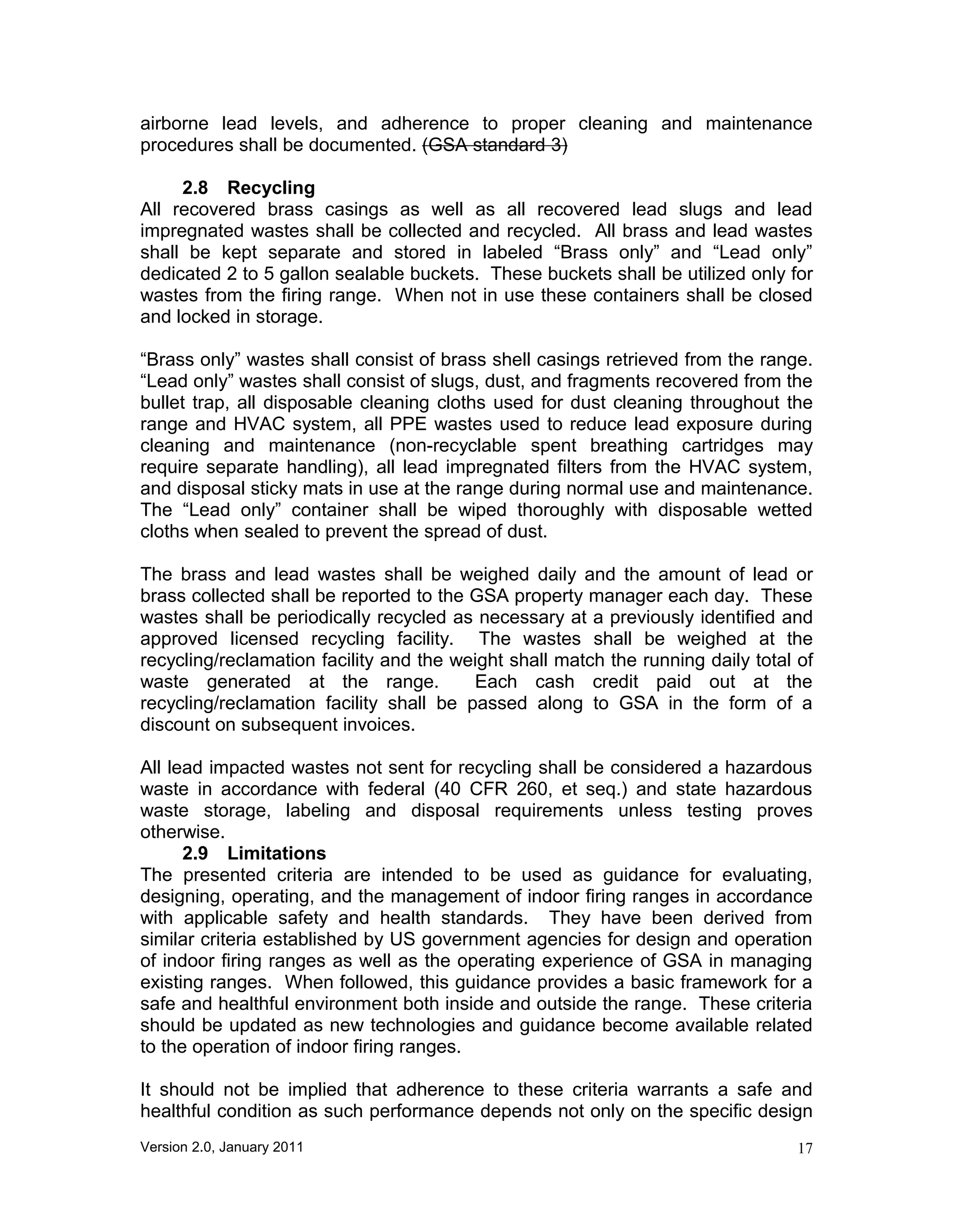 GSA Indoor Firing Range Design Criteria V2 0 Jan 2011 | DOC