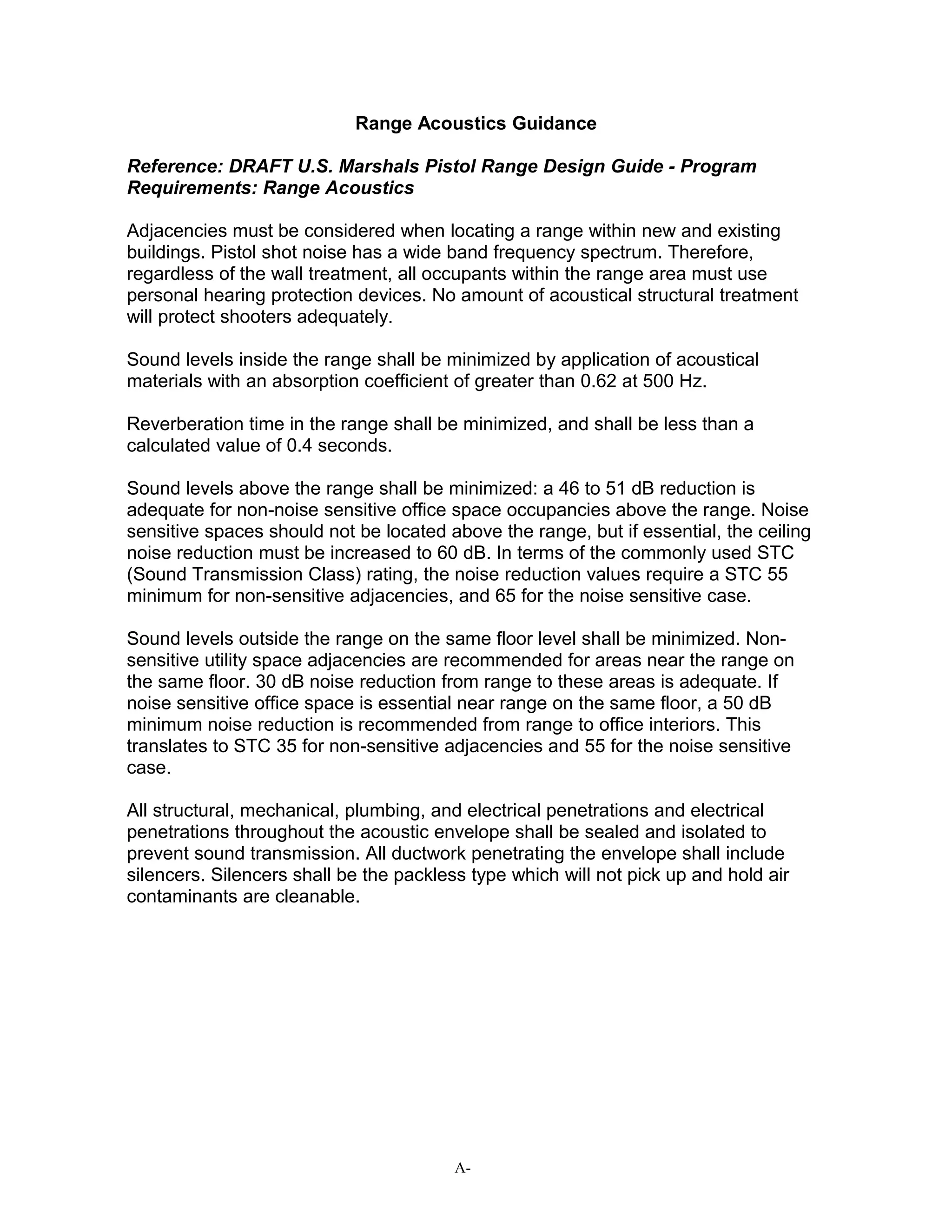 GSA Indoor Firing Range Design Criteria V2 0 Jan 2011 | DOC