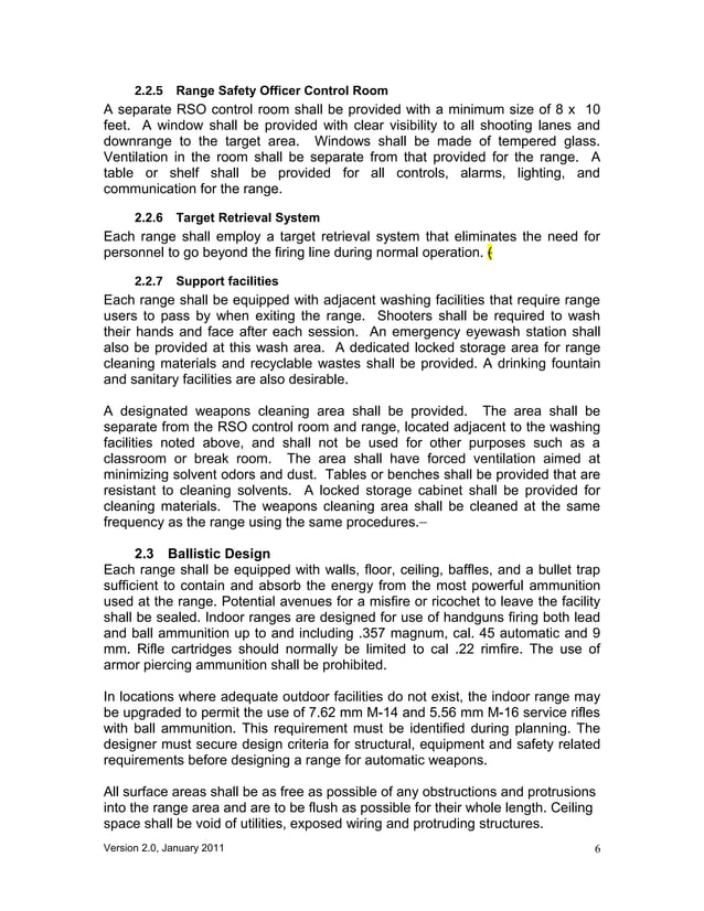 GSA Indoor Firing Range Design Criteria V2 0 Jan 2011 | DOC | Arms ...