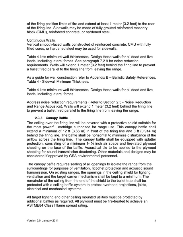 GSA Indoor Firing Range Design Criteria V2 0 Jan 2011 | DOC | Arms ...