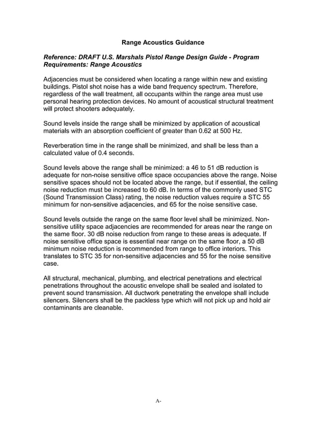 GSA Indoor Firing Range Design Criteria V2 0 Jan 2011 | DOC | Arms ...
