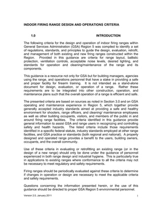 GSA Indoor Firing Range Design Criteria V2 0 Jan 2011 | DOC