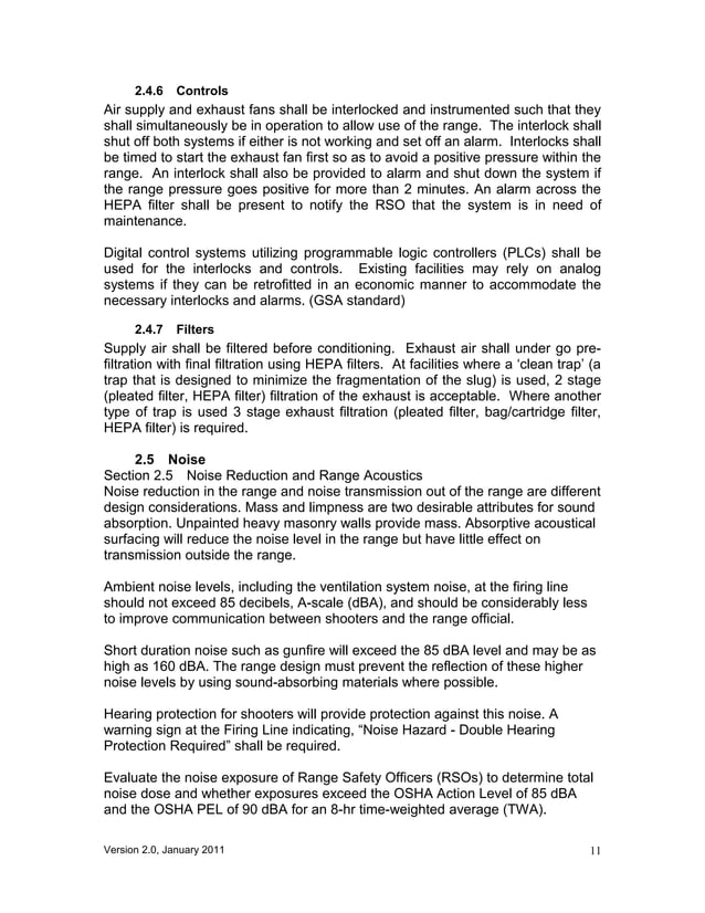 GSA Indoor Firing Range Design Criteria V2 0 Jan 2011