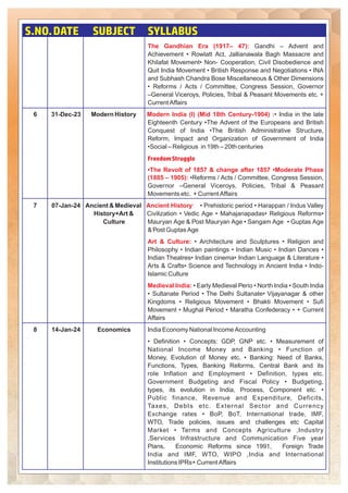GS & CSAT Test Series Schedule | PDF