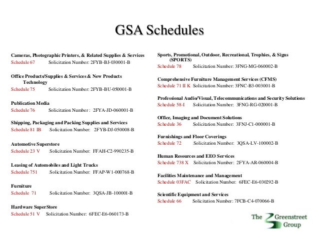 Gsa schedules gov alliance presentation