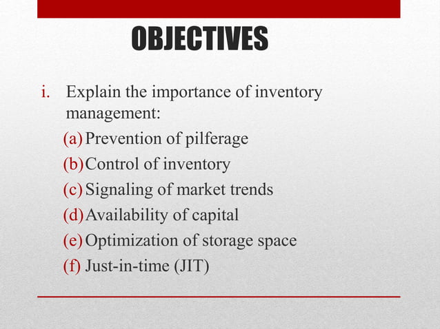 Importance of inventory management | PPTX
