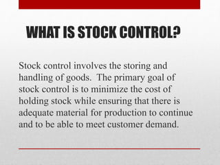 Importance of inventory management | PPTX