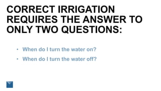 How to improve irrigation scheduling using soil moisture | PDF