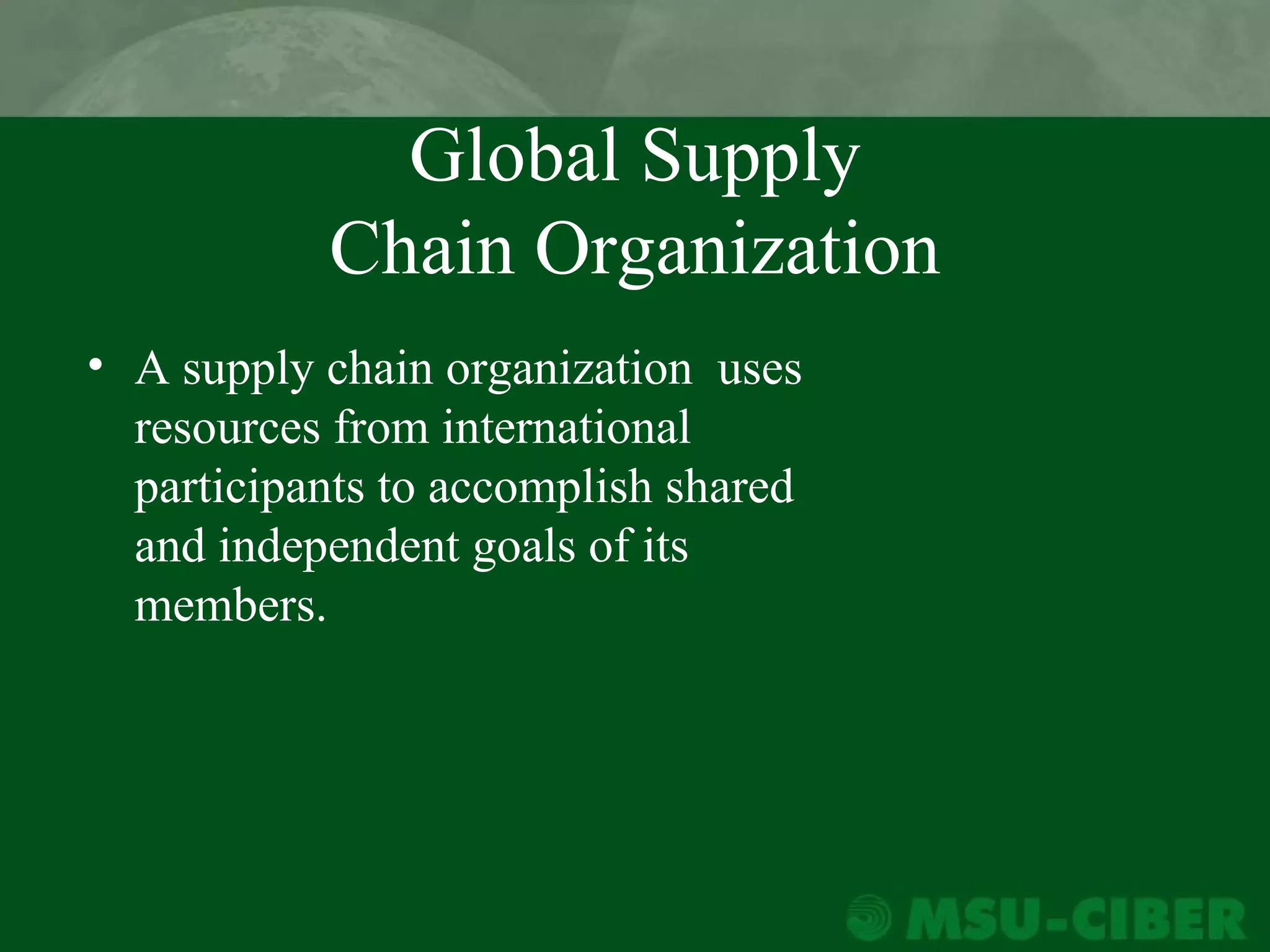 Global Supply Chain Management | PPT