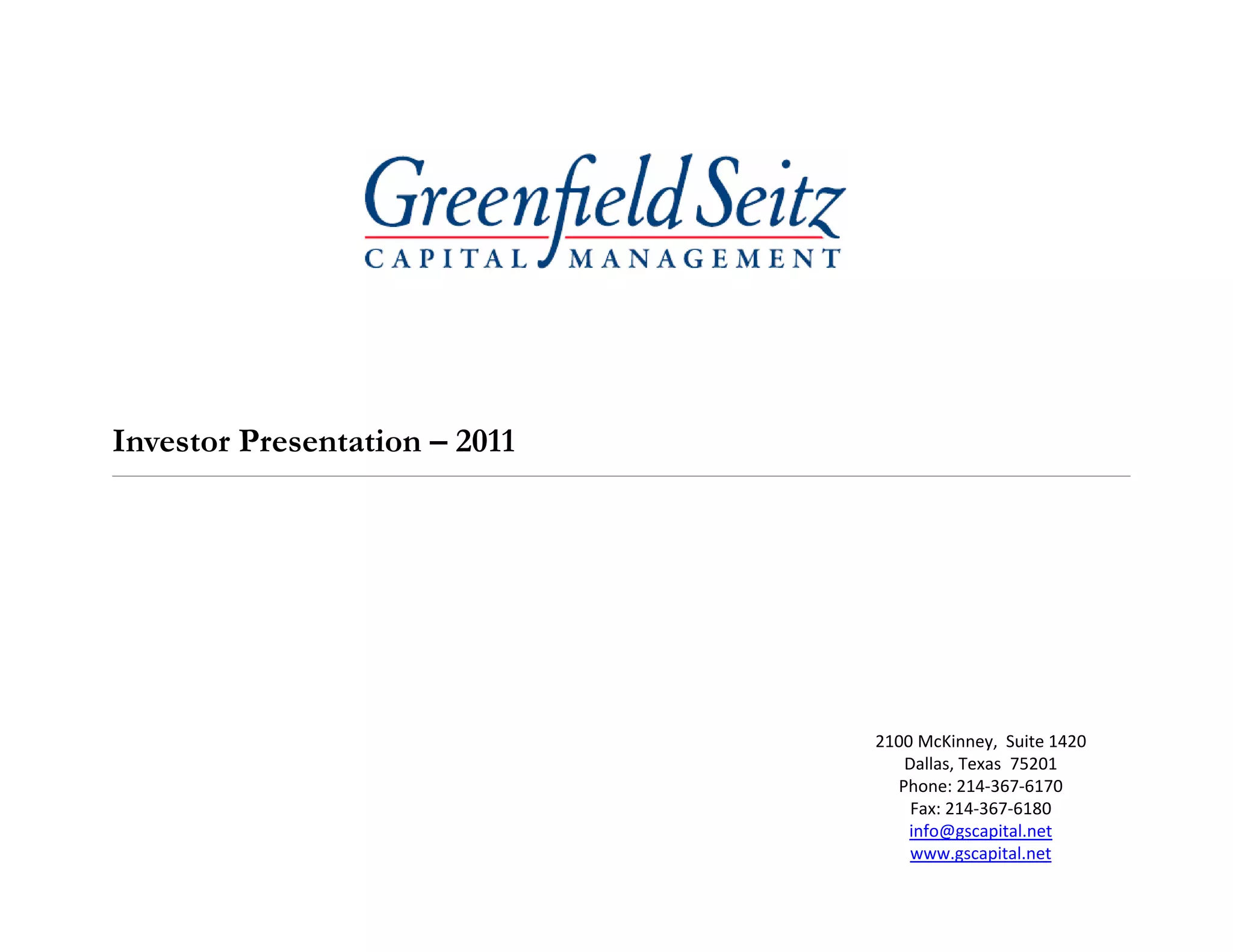 GSCM Presentation 2011 | PPT