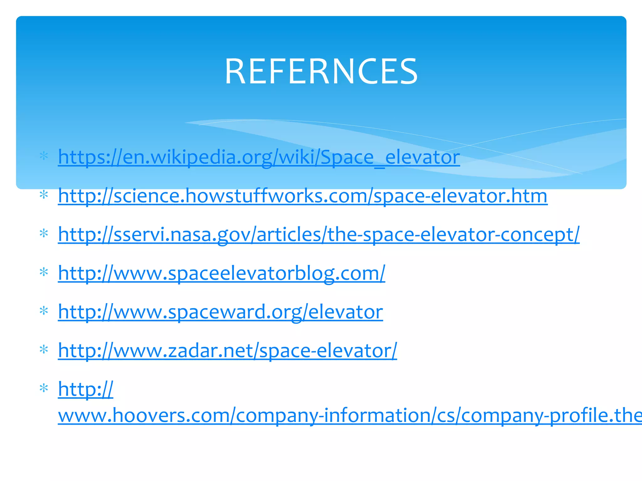 BASIC STUDY ABOUT SPACE ELEVATOR | PPT